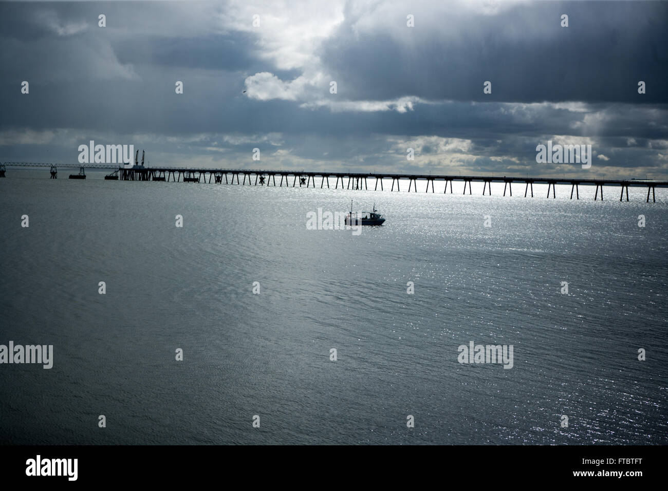 Cloghan Point, Co Antrim,UK 28th March 2016. A boat off the Cloghan ...