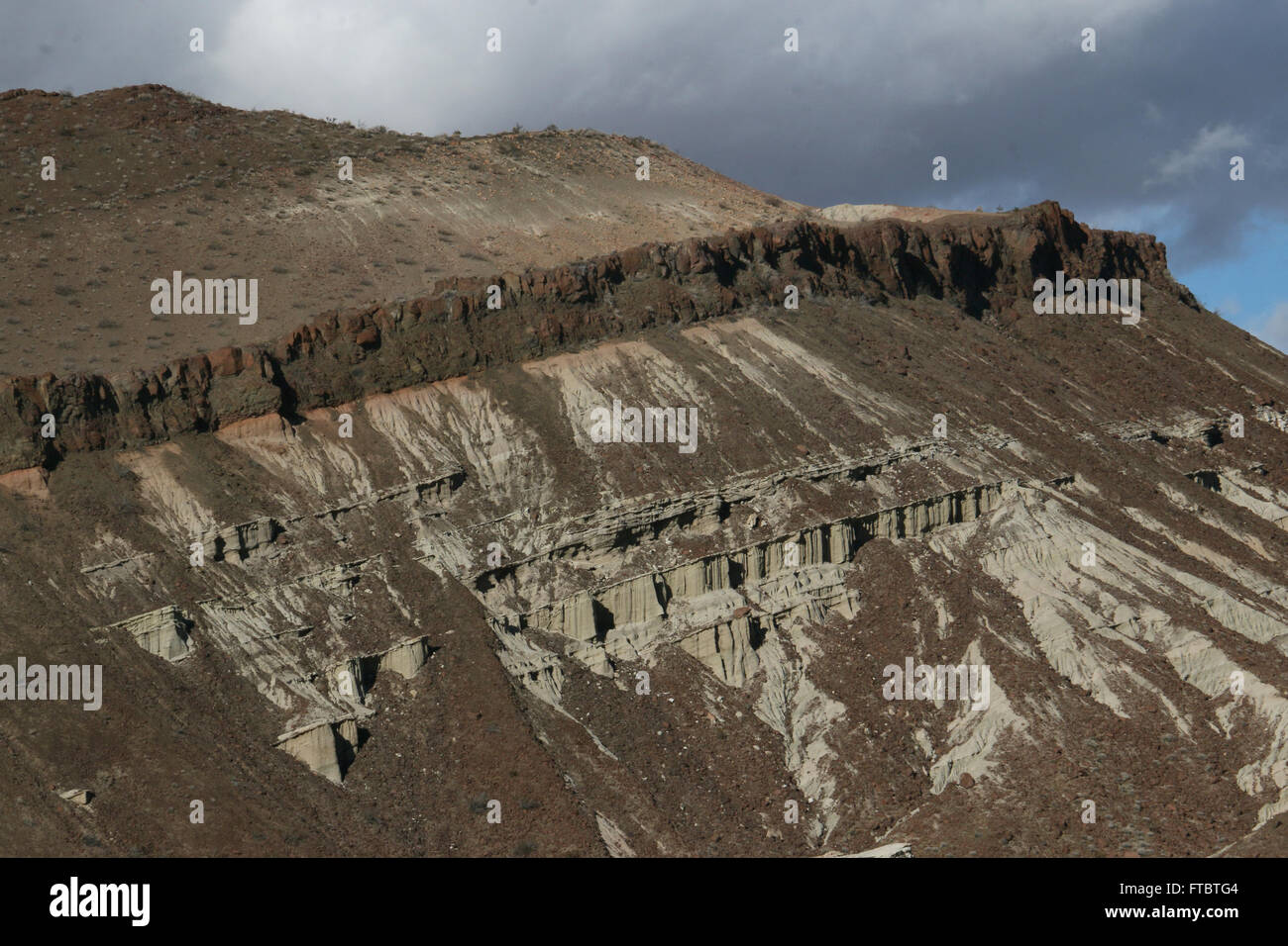 Cliffs and sandstone, tilted rock layers Red Rock Canyon State Park ...