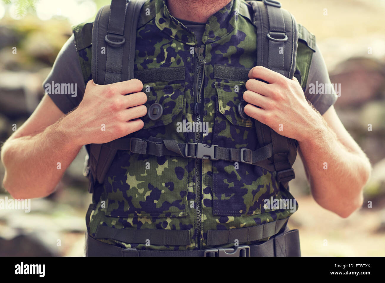 Backpack vest hi-res stock photography and images - Alamy