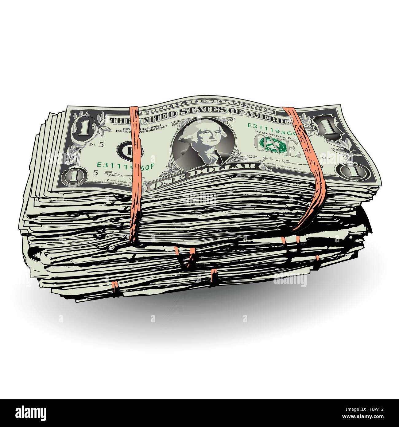 Stack of cash Stock Vector Images - Alamy