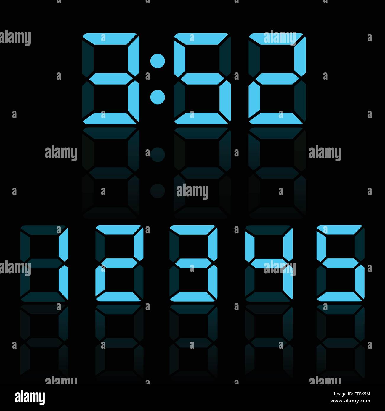 Blue clock digits vector illustration Stock Vector Image & Art - Alamy