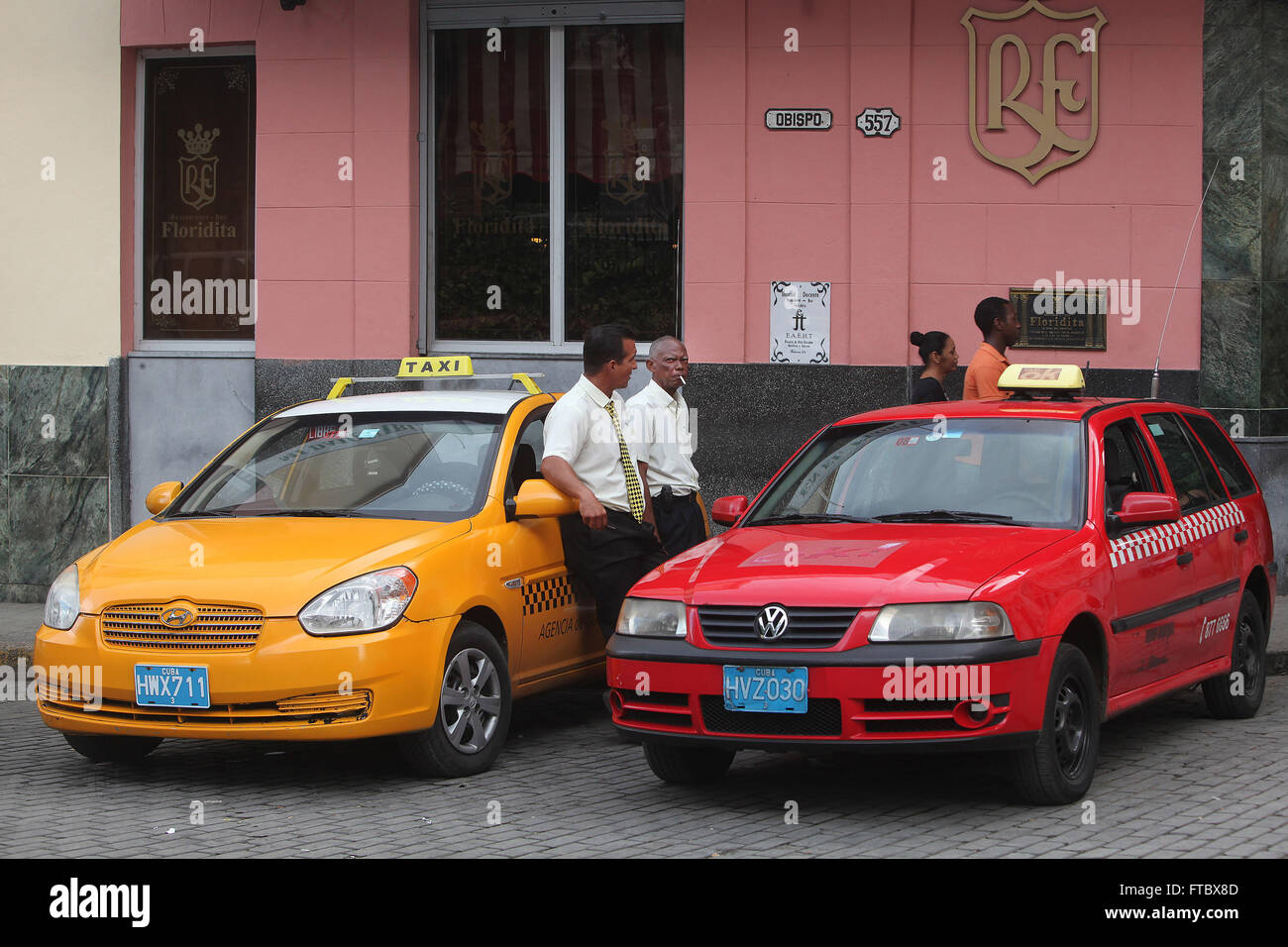 CUBA - September 2011: Havana,Taxi drivers with modern cars in Old ...
