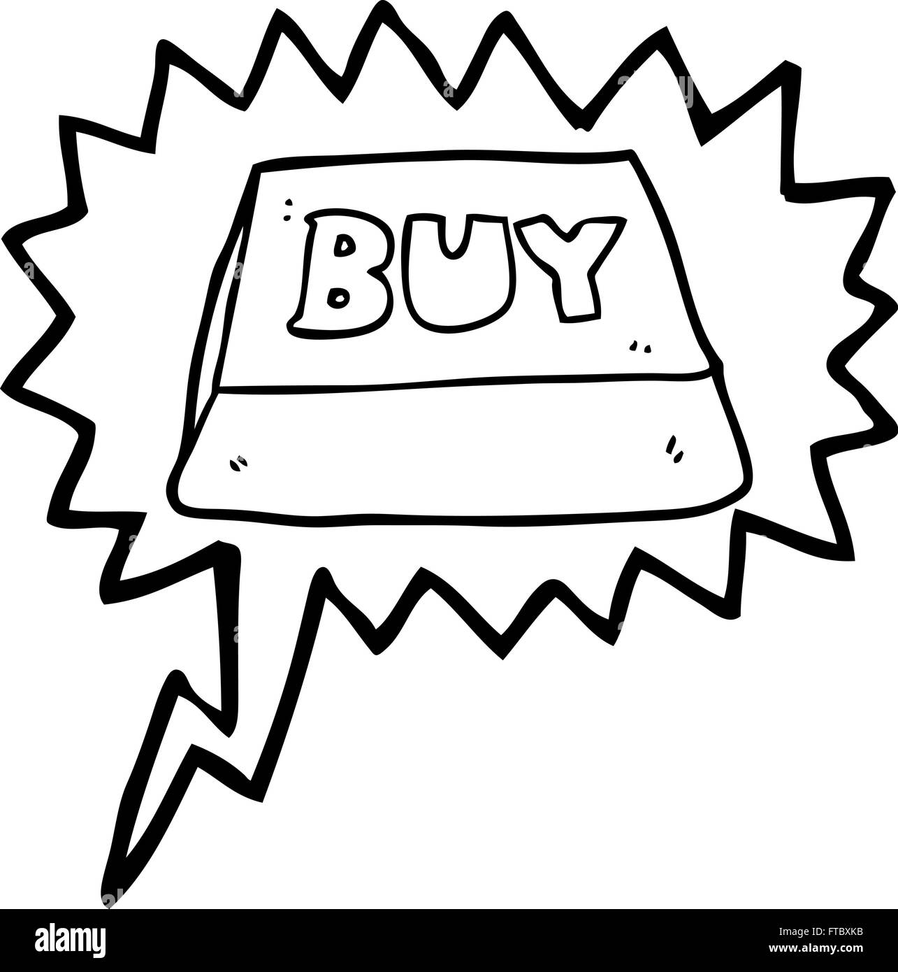 freehand drawn speech bubble cartoon computer key buy symbol Stock ...