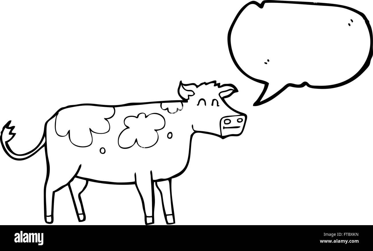 freehand drawn speech bubble cartoon cow Stock Vector Image & Art - Alamy