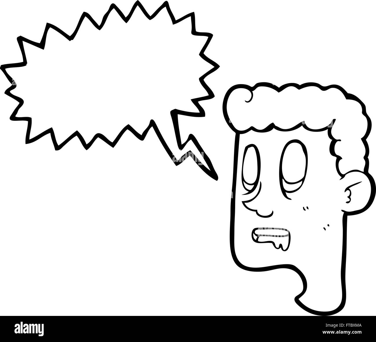 freehand drawn speech bubble cartoon staring man drooling Stock Vector ...