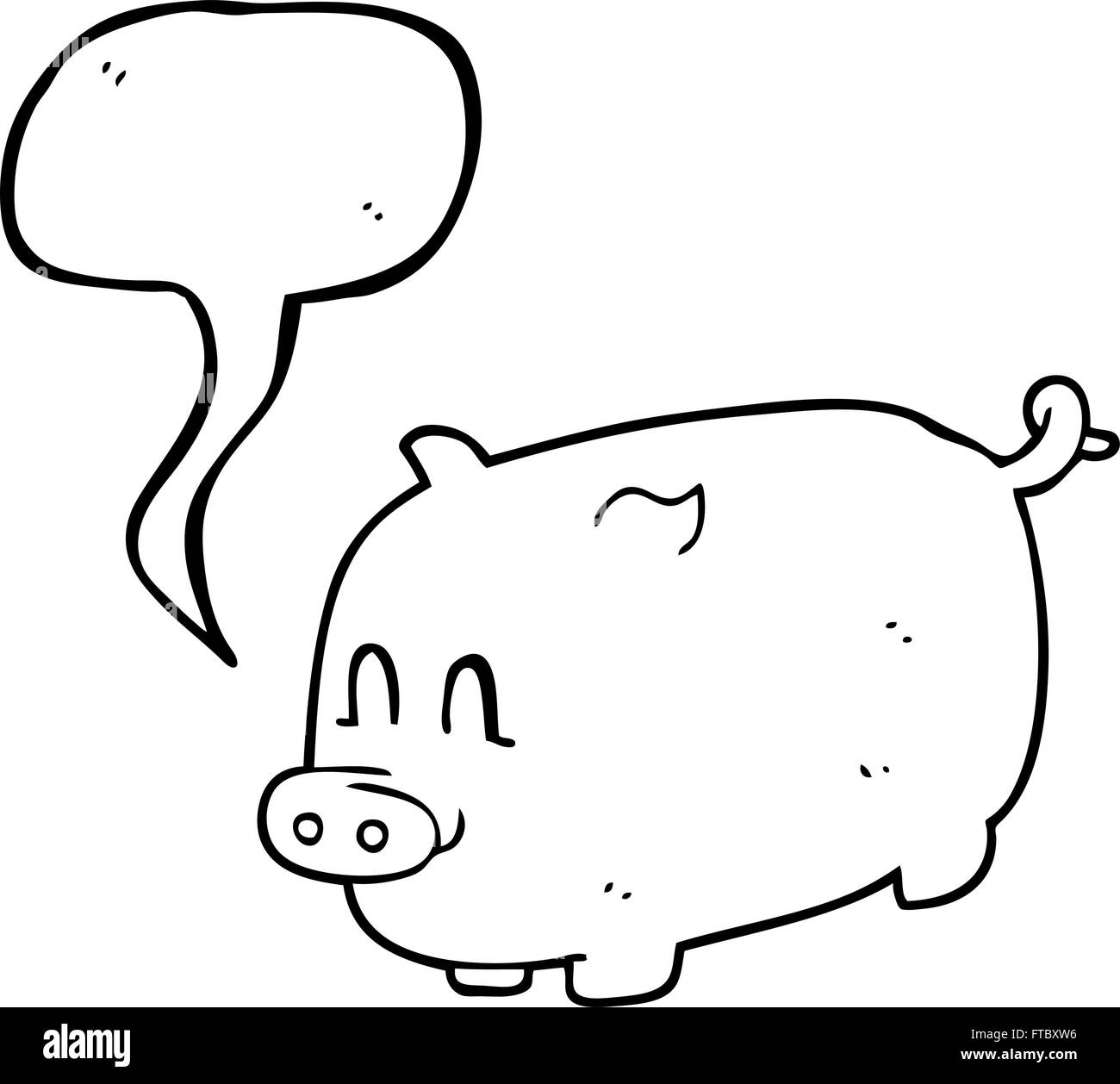 freehand drawn speech bubble cartoon pig Stock Vector Image & Art - Alamy