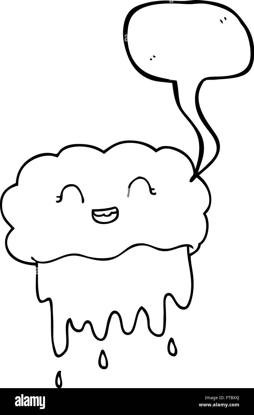 freehand drawn speech bubble cartoon rain cloud Stock Vector Image ...