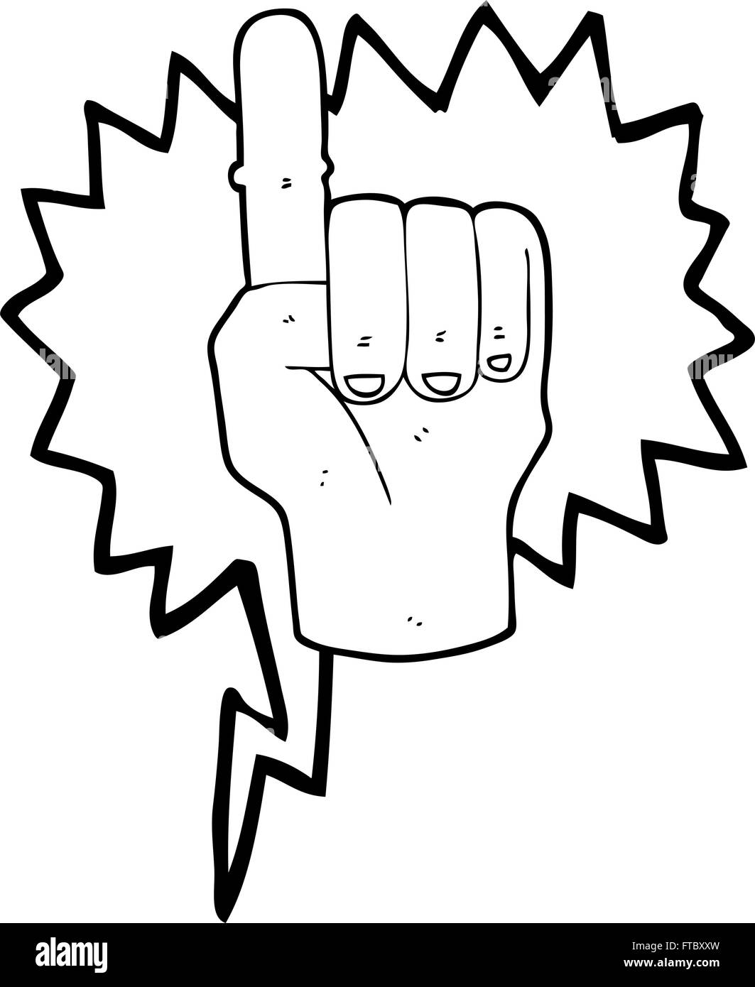 freehand drawn speech bubble cartoon pointing finger Stock Vector Image ...