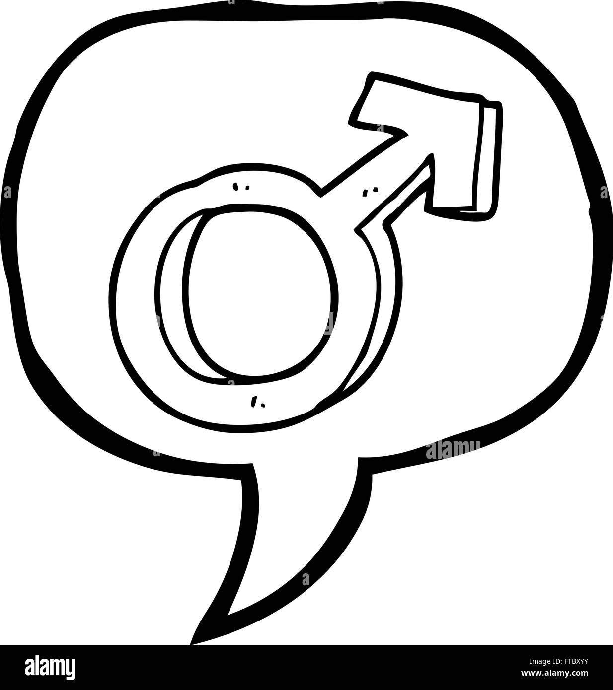 freehand drawn speech bubble cartoon male symbol Stock Vector Image ...
