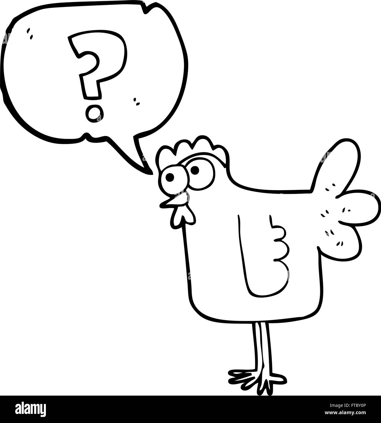 freehand drawn speech bubble cartoon confused chicken Stock Vector ...