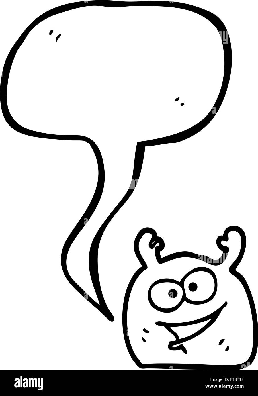 freehand drawn speech bubble cartoon little alien Stock Vector Image ...