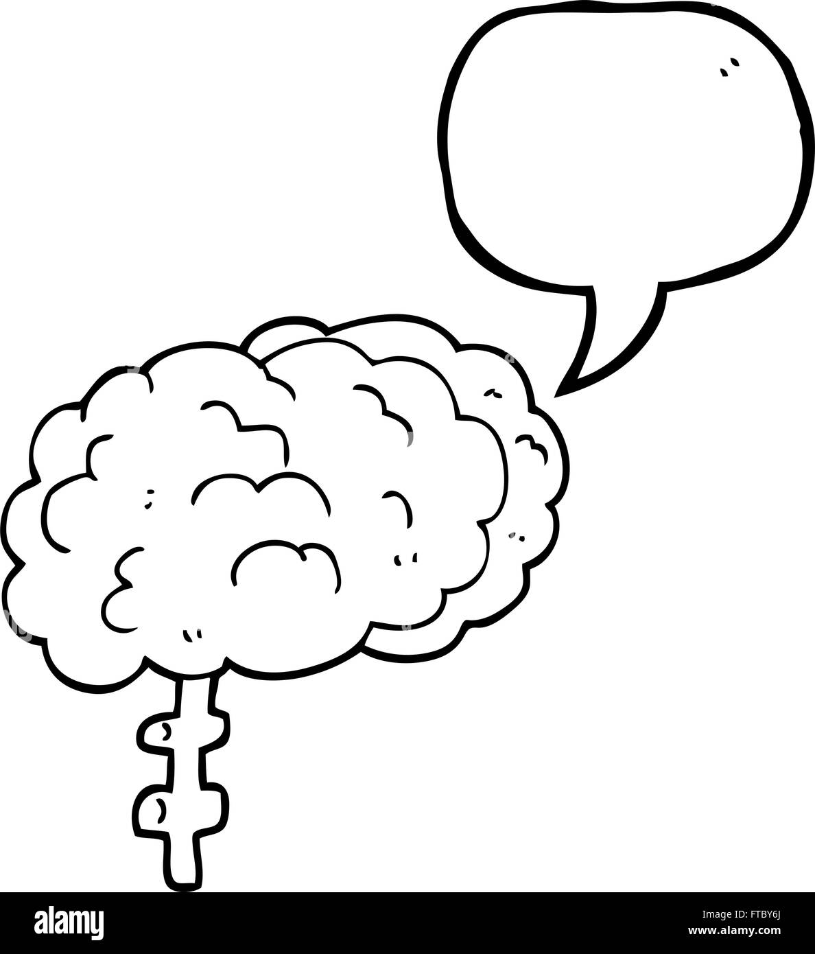 freehand drawn speech bubble cartoon brain Stock Vector Image & Art - Alamy