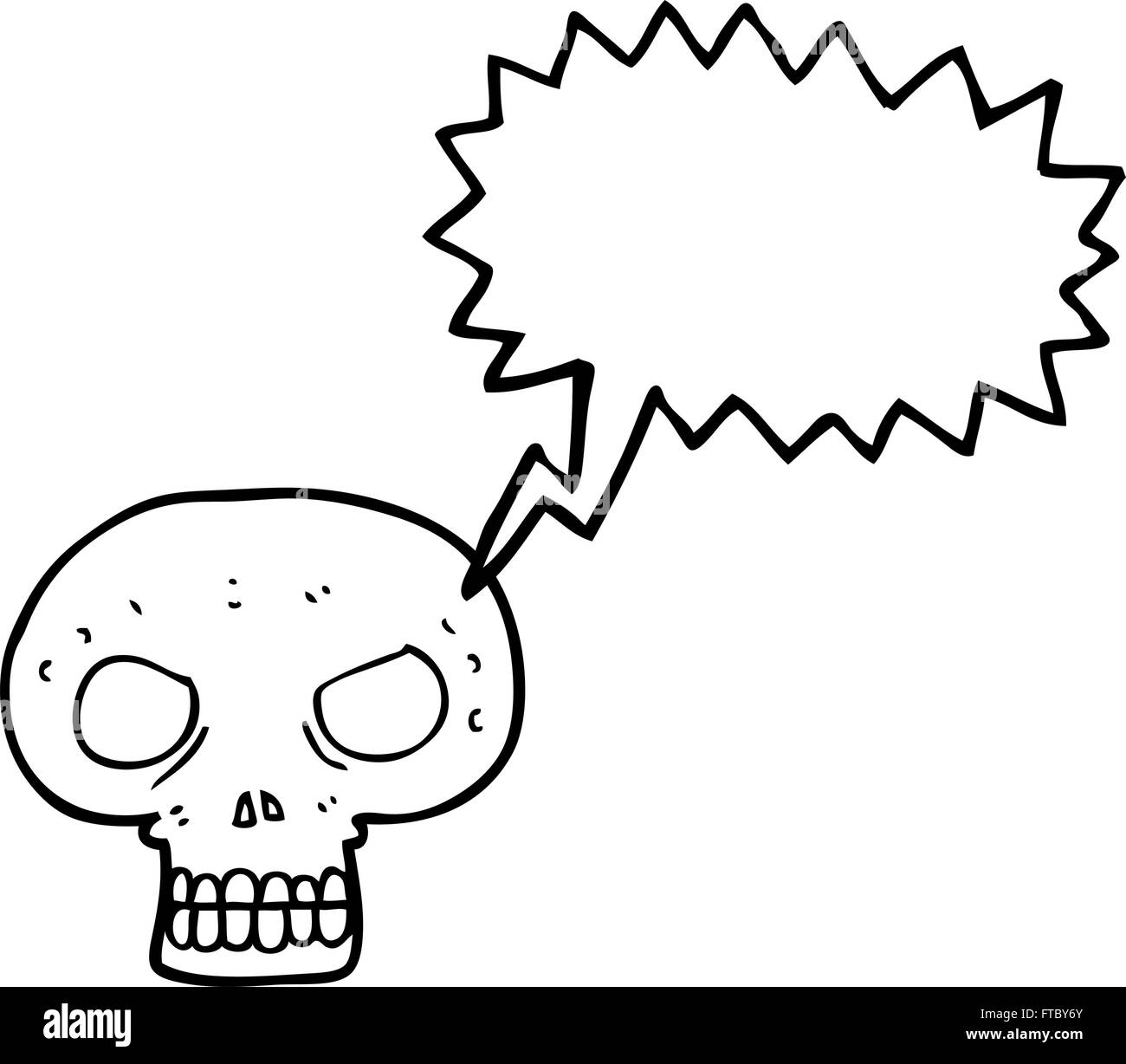 Cartoon crazy skull bubble Black and White Stock Photos & Images - Alamy