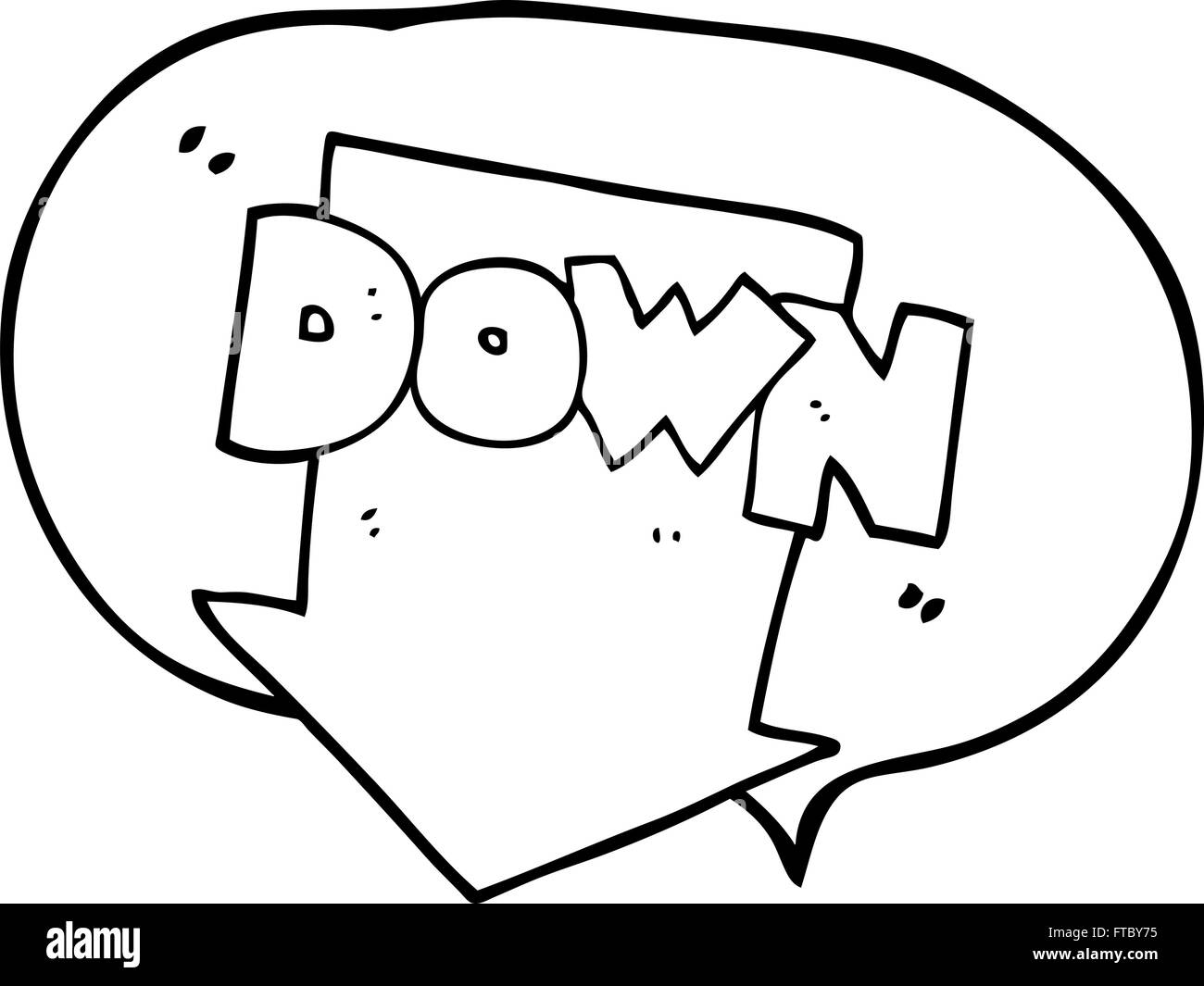 freehand drawn speech bubble cartoon down arrow symbol Stock Vector ...