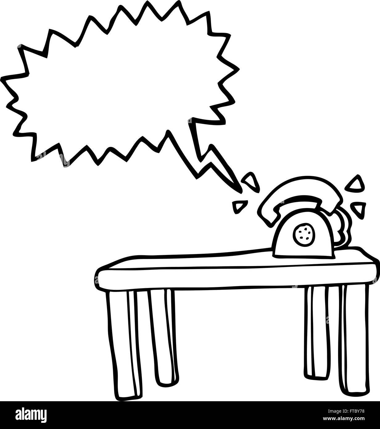 Cartoon ringing telephone Black and White Stock Photos & Images - Alamy