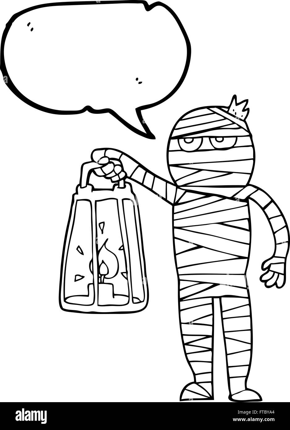 freehand drawn speech bubble cartoon mummy Stock Vector Image & Art - Alamy