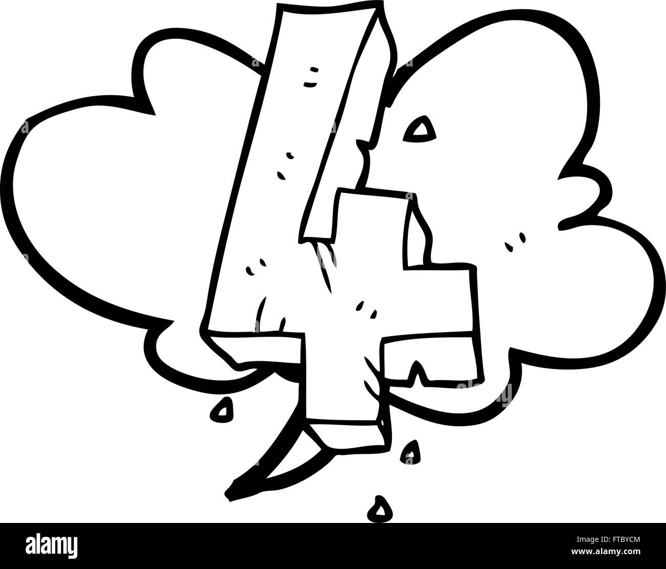 freehand drawn speech bubble cartoon stone number four Stock Vector ...