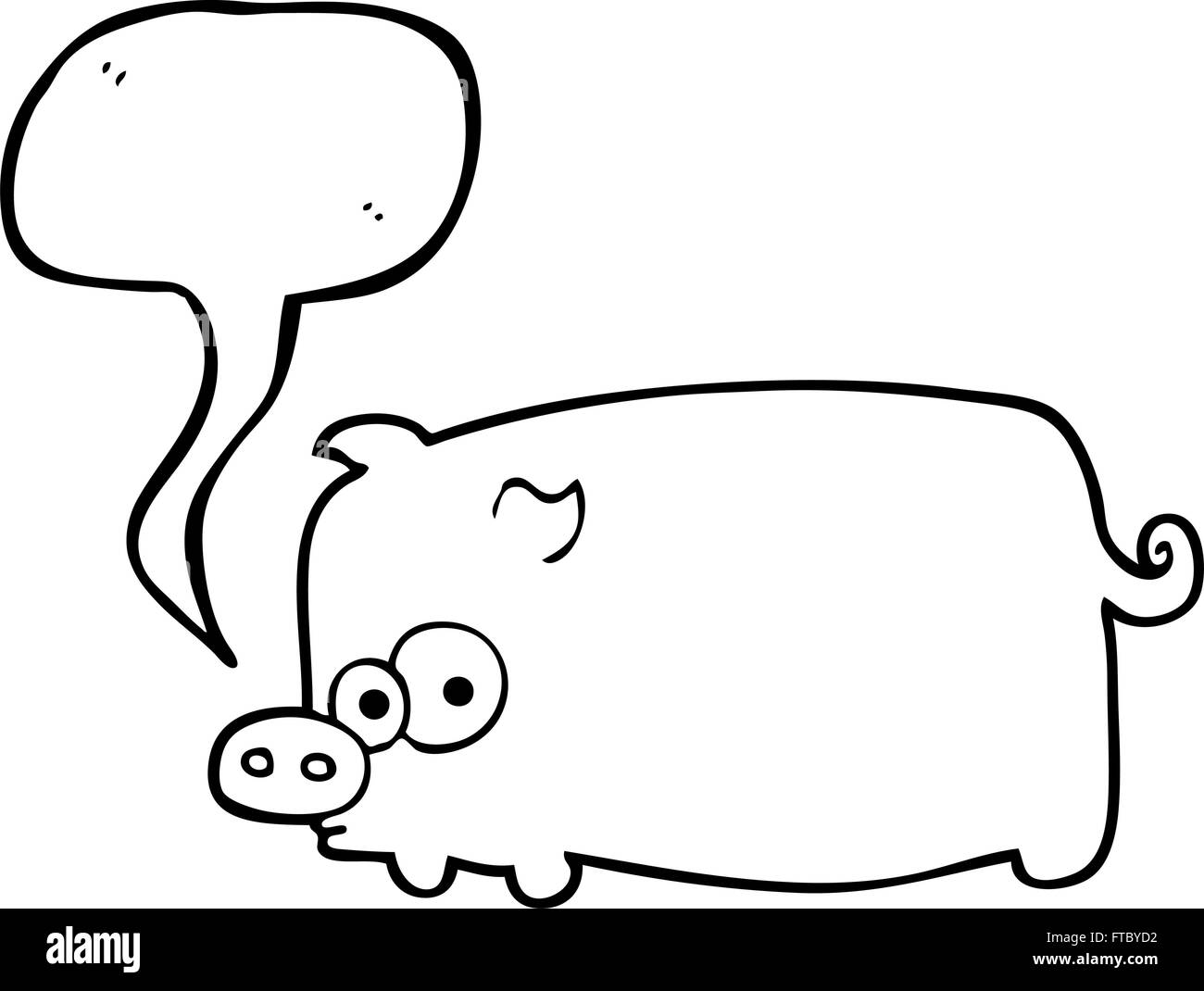 freehand drawn speech bubble cartoon pig Stock Vector Image & Art - Alamy