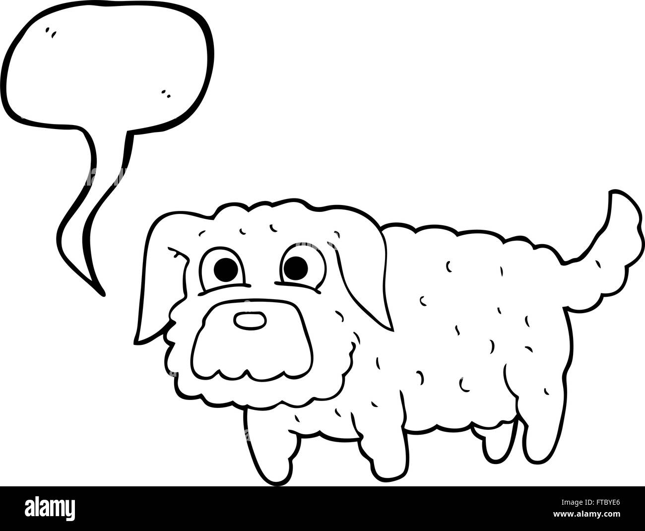 freehand drawn speech bubble cartoon small dog Stock Vector Image & Art ...