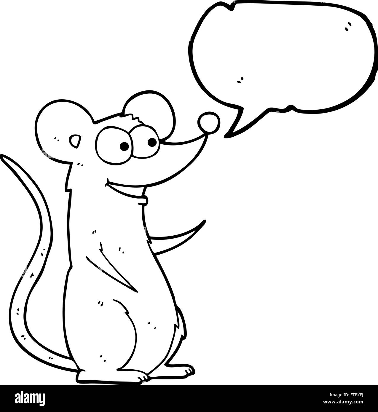 freehand drawn speech bubble cartoon happy mouse Stock Vector Image ...