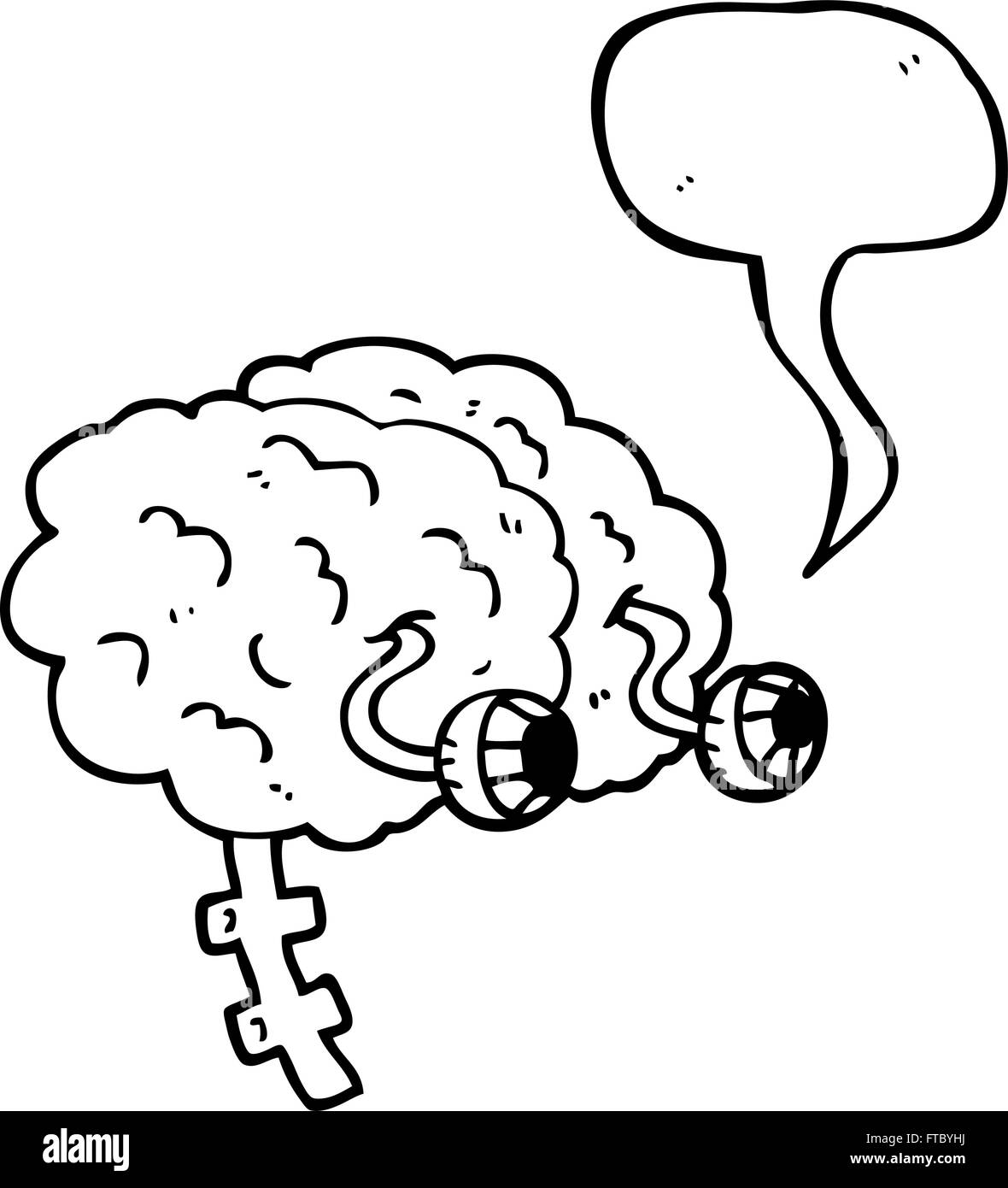 freehand drawn speech bubble cartoon brain Stock Vector Image & Art - Alamy