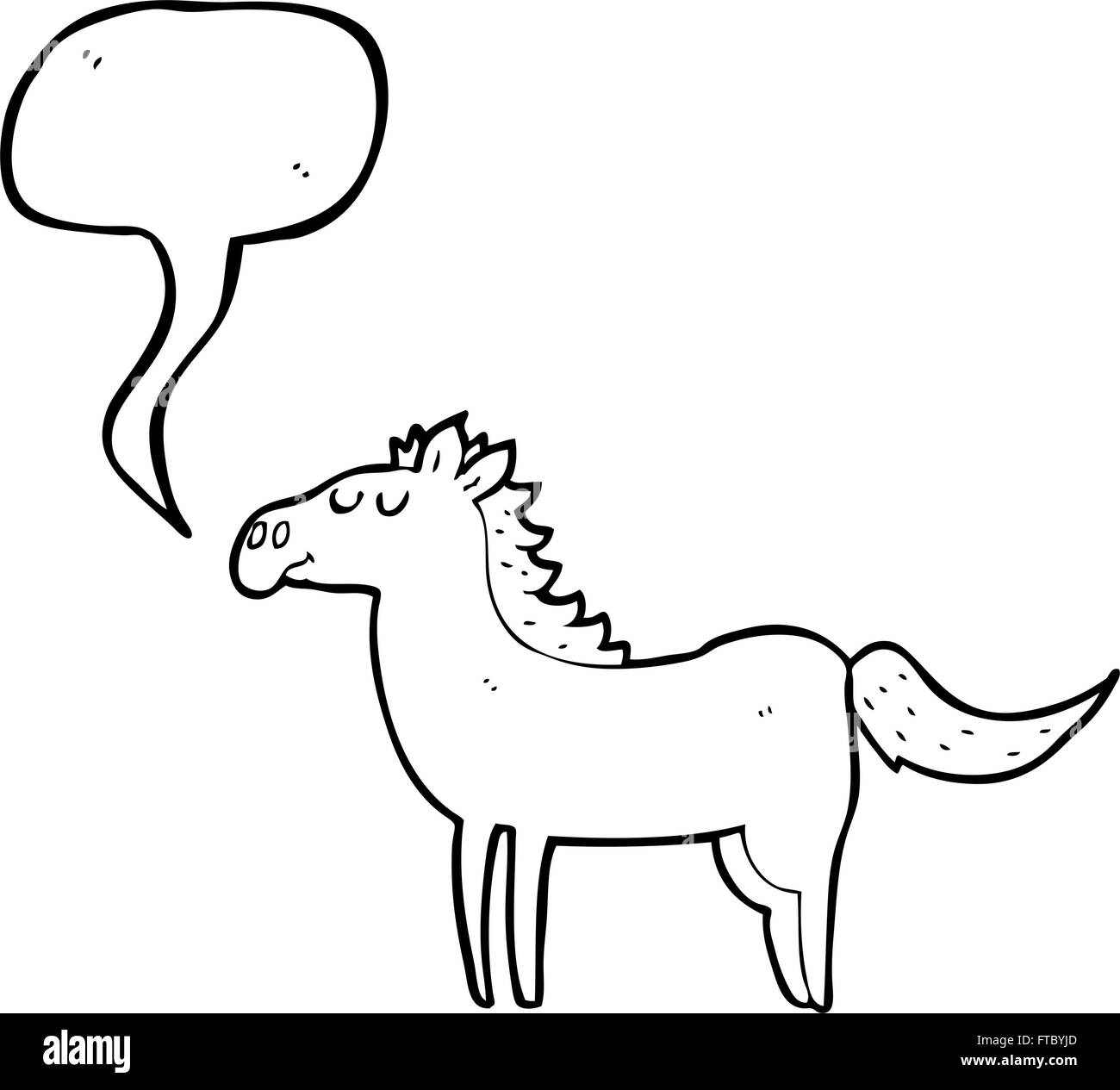freehand drawn speech bubble cartoon horse Stock Vector Image & Art - Alamy