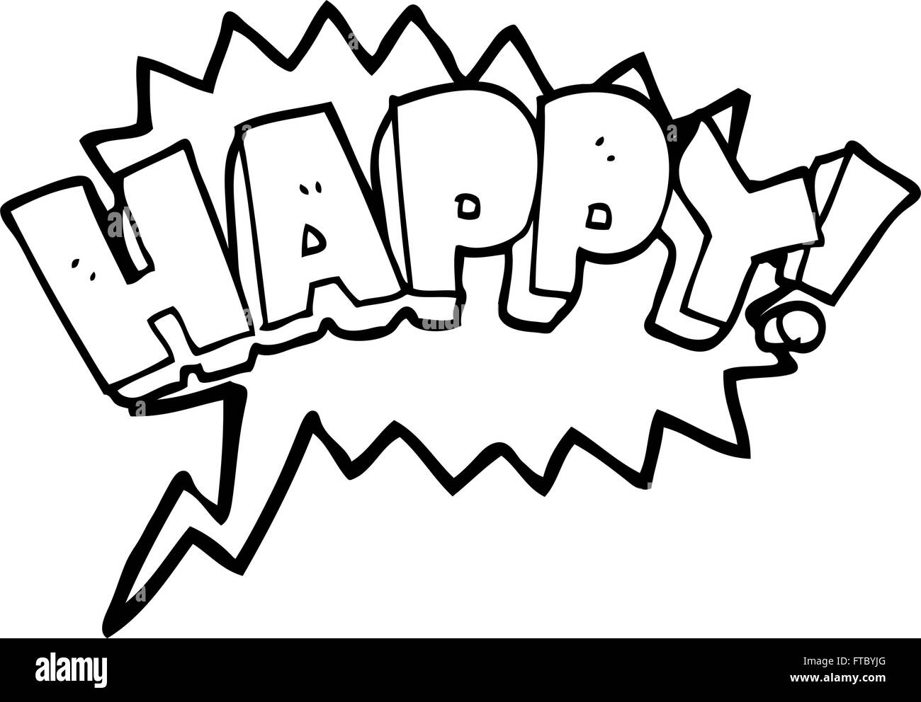 freehand drawn speech bubble cartoon happy text symbol Stock Vector ...