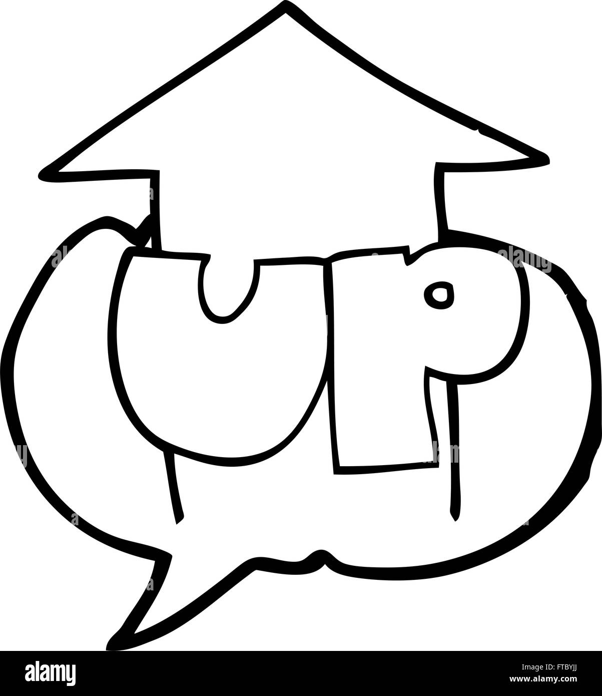 freehand drawn speech bubble cartoon up symbol Stock Vector Image & Art ...