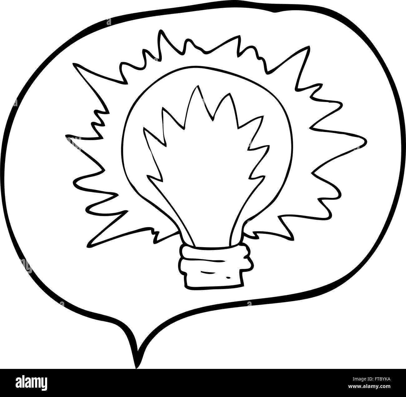 freehand drawn speech bubble cartoon light bulb Stock Vector Image & Art - Alamy