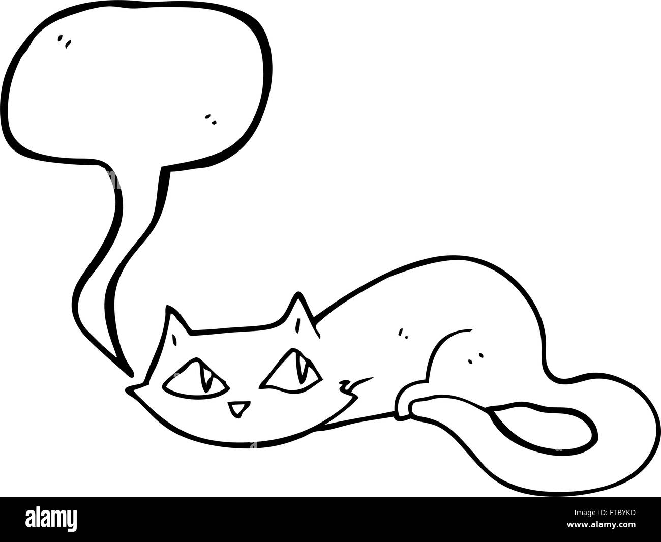 freehand drawn speech bubble cartoon cat Stock Vector Image & Art - Alamy