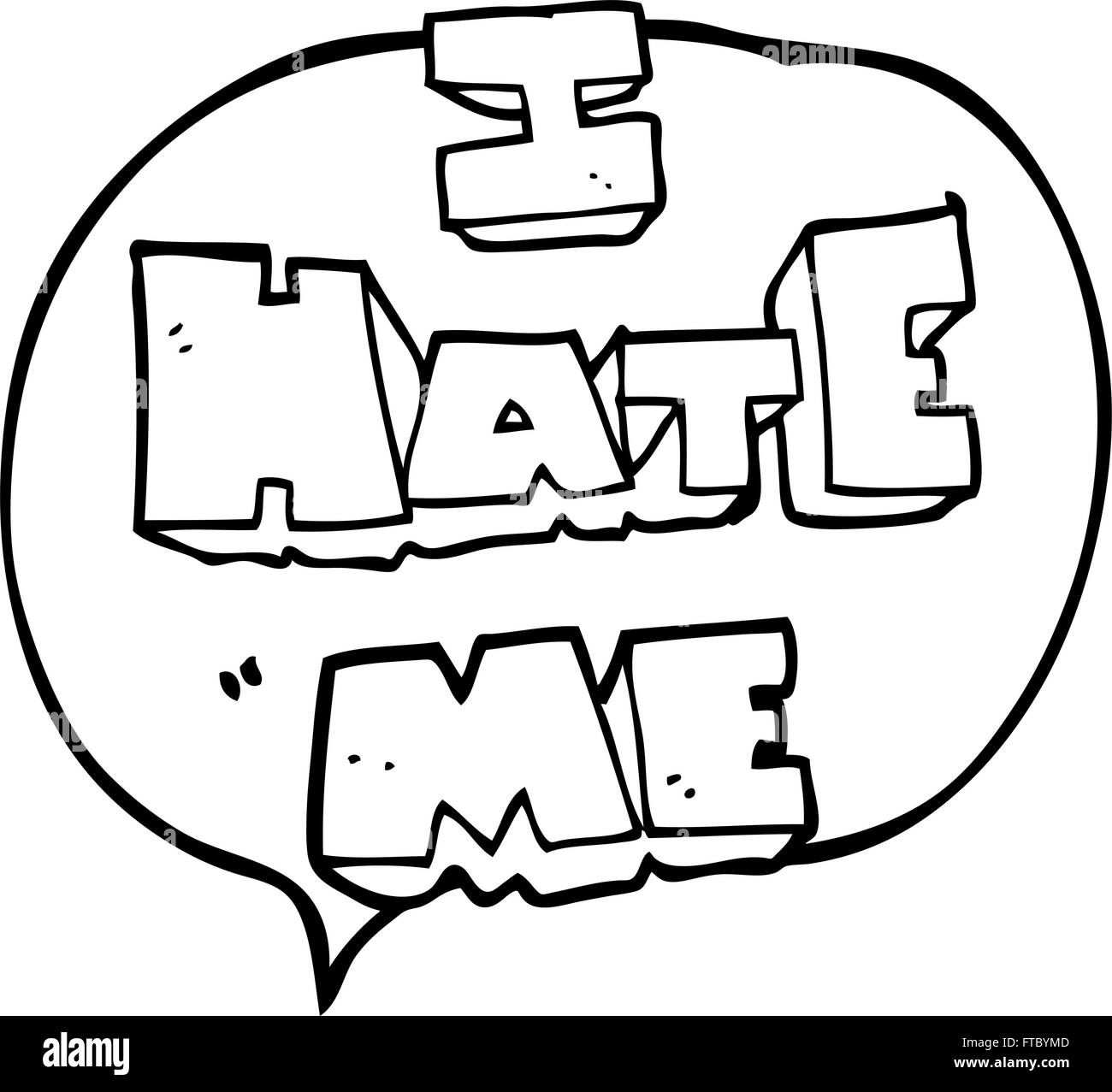 I hate me freehand drawn speech bubble cartoon symbol Stock Vector ...