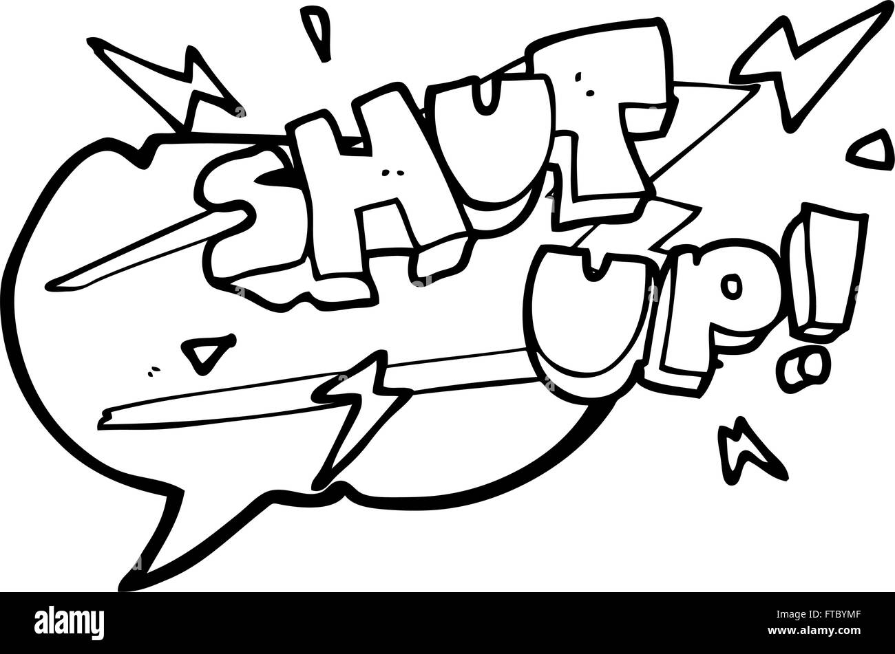 freehand drawn speech bubble cartoon shut up! symbol Stock Vector Image ...