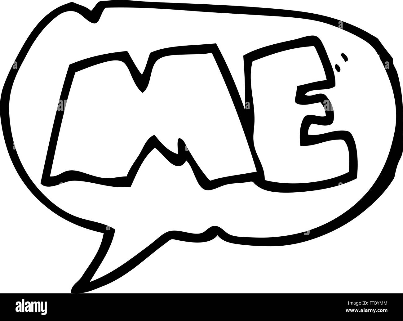 freehand drawn speech bubble cartoon ME symbol Stock Vector Image & Art ...