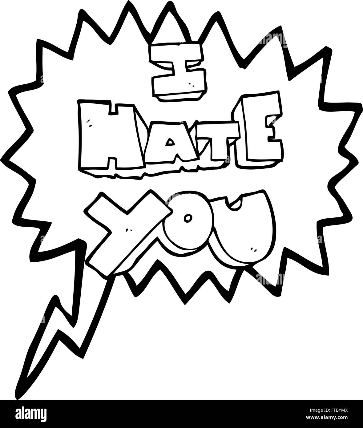 I hate you freehand drawn speech bubble cartoon symbol Stock Vector ...