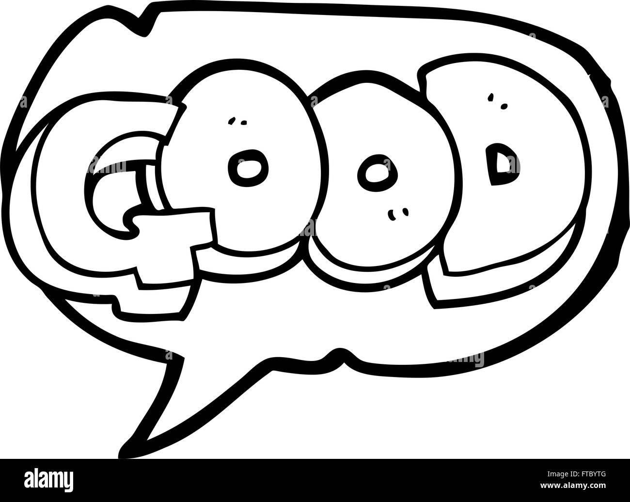 freehand drawn speech bubble cartoon Good symbol Stock Vector Image ...