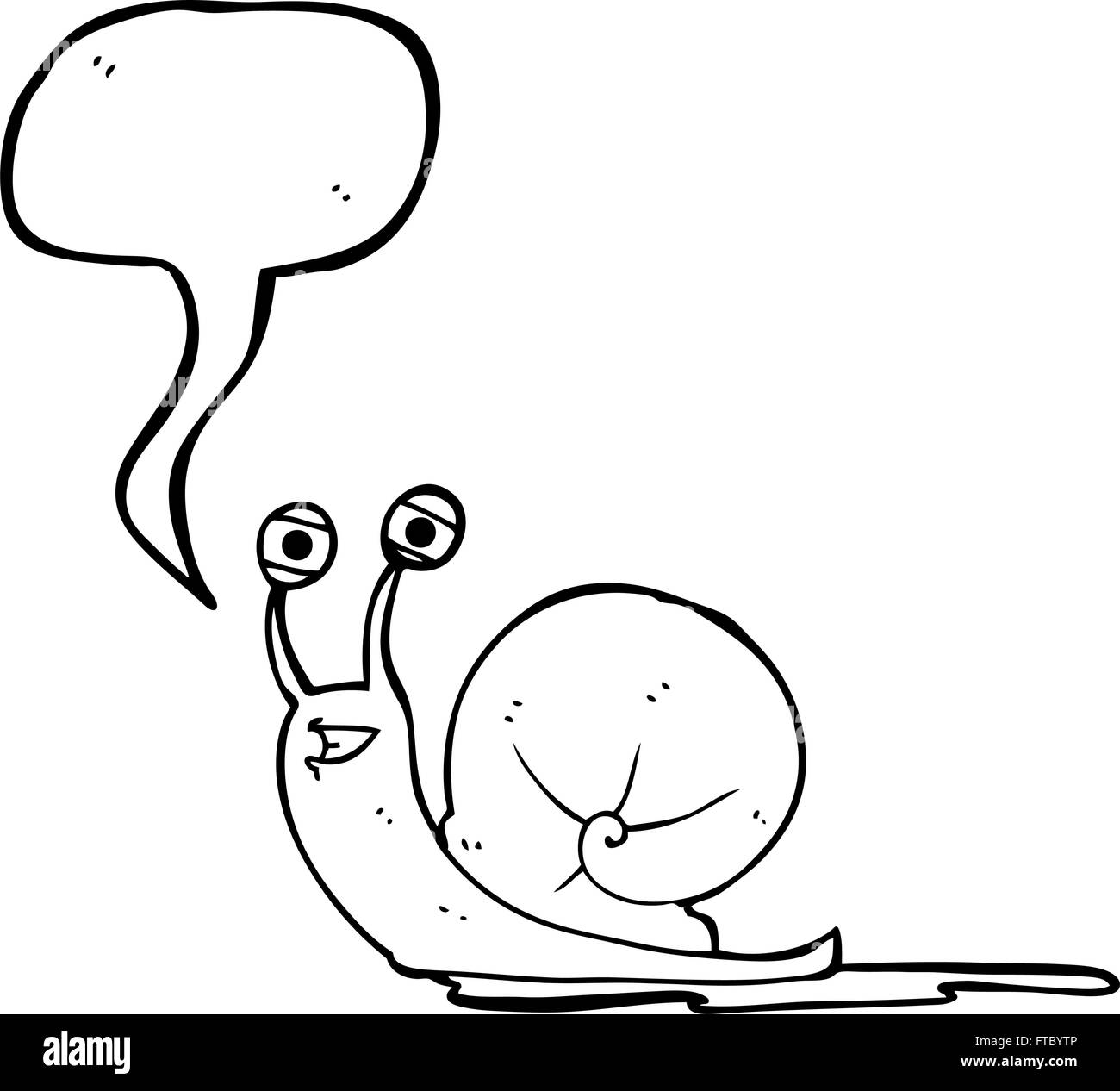 freehand drawn speech bubble cartoon snail Stock Vector Image & Art - Alamy