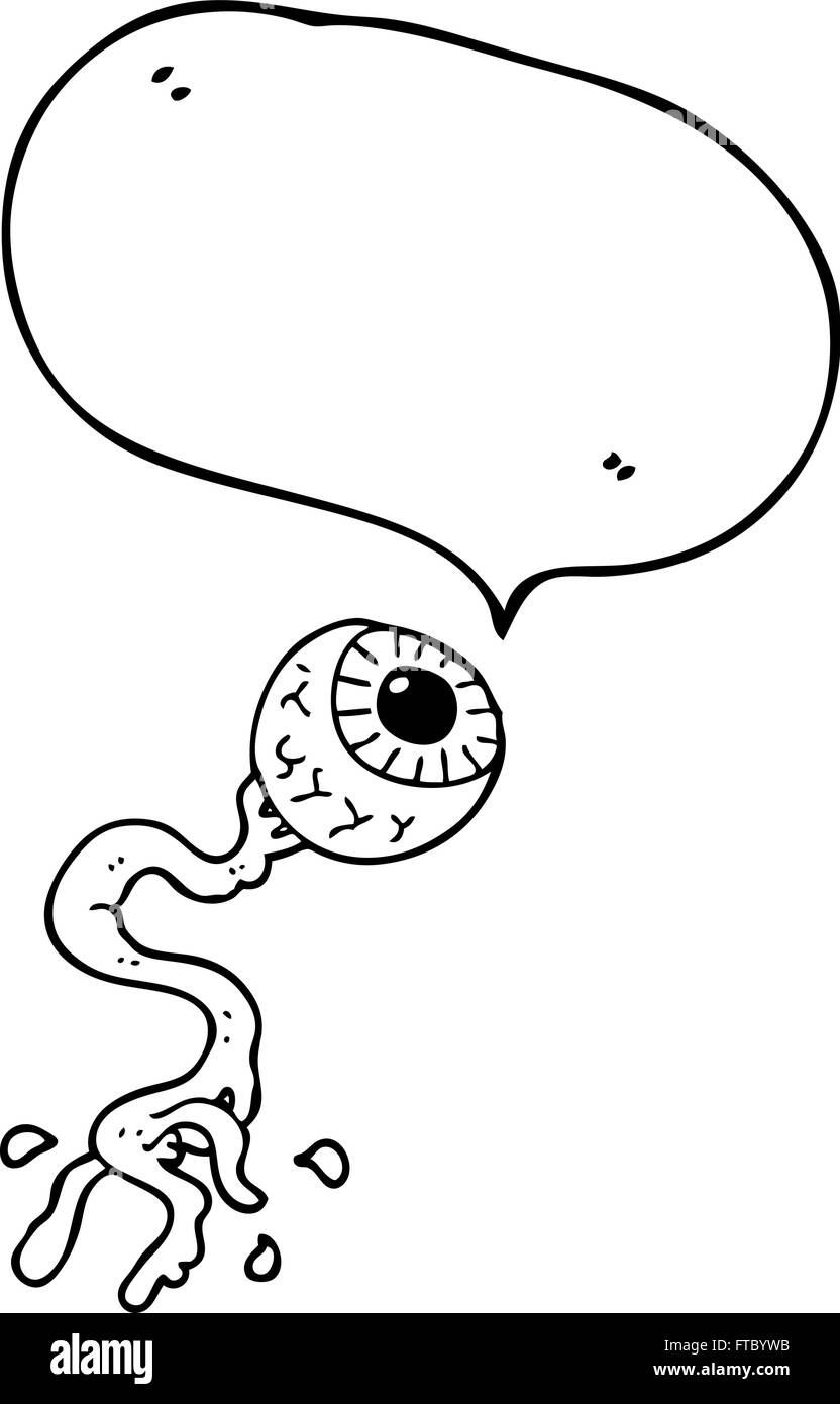 freehand drawn speech bubble cartoon gross eyeball Stock Vector Image ...