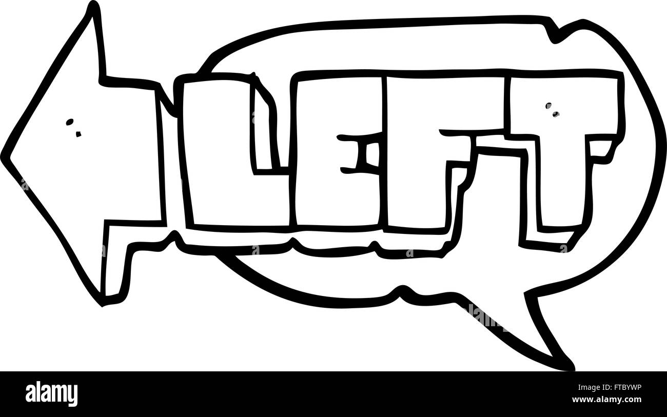 freehand drawn speech bubble cartoon left symbol Stock Vector Image ...