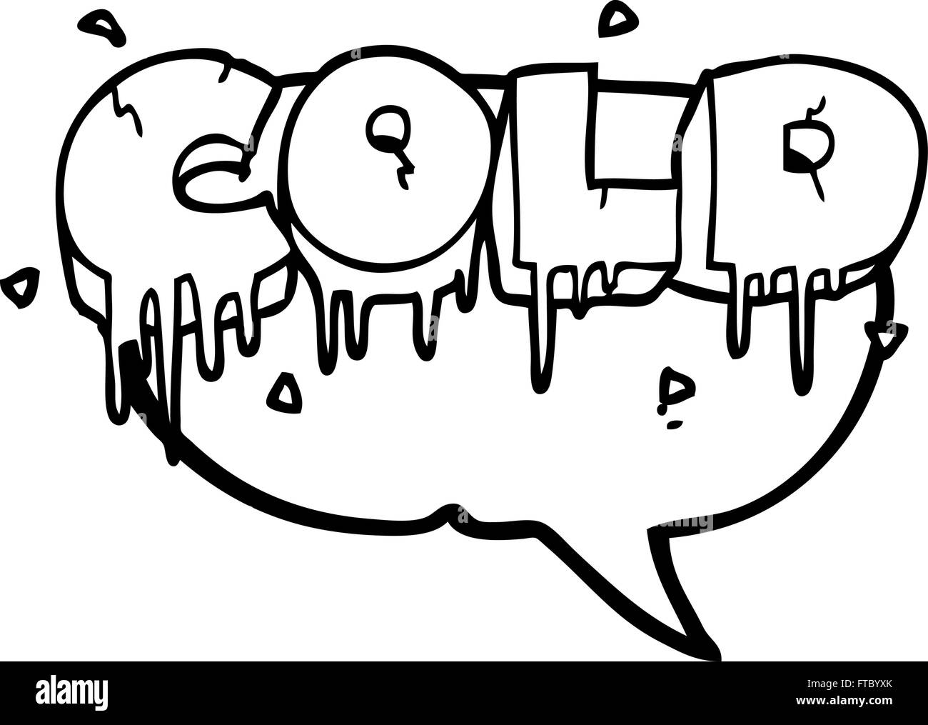 freehand drawn speech bubble cartoon cold text symbol Stock Vector ...