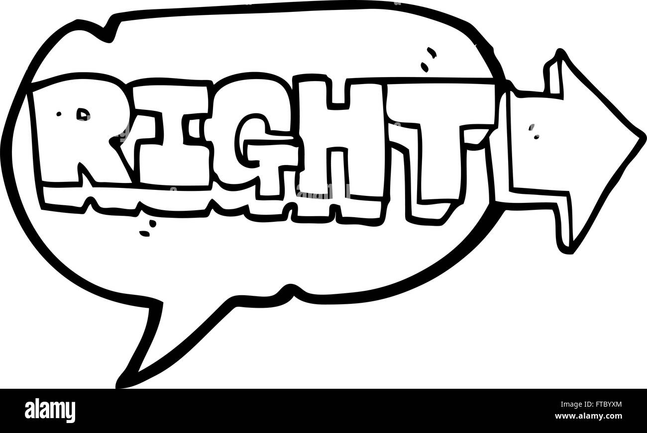 freehand drawn speech bubble cartoon right symbol Stock Vector Image ...