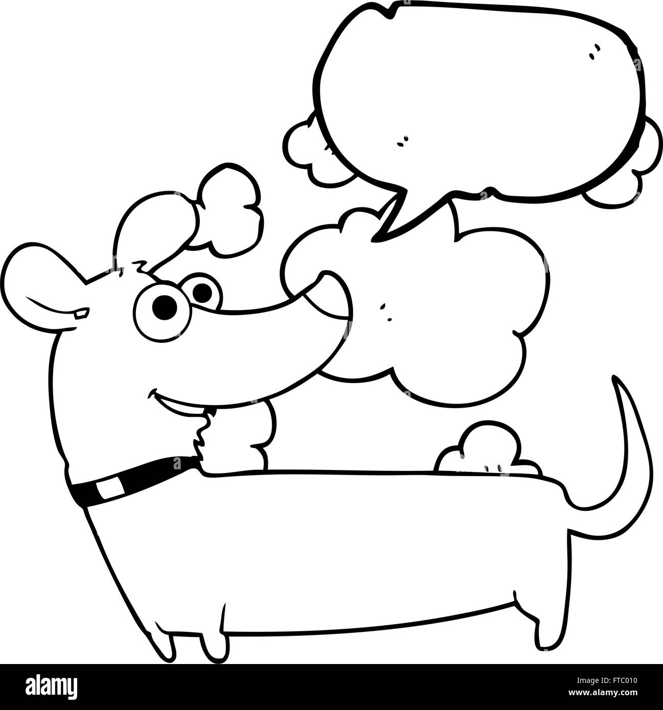 freehand drawn speech bubble cartoon happy dog Stock Vector Image & Art ...