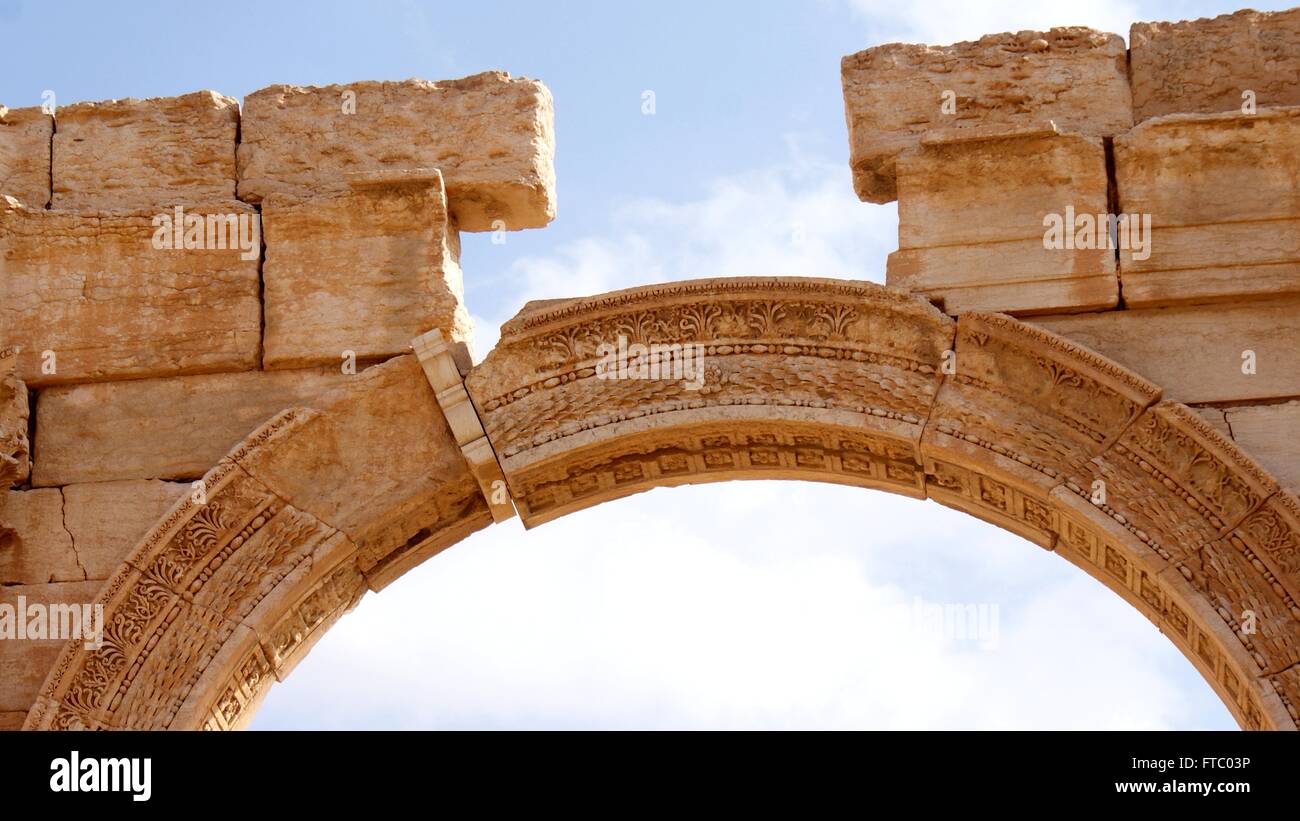 Ruins of the ancient Semitic city of Palmyra January 14, 2011 in ...