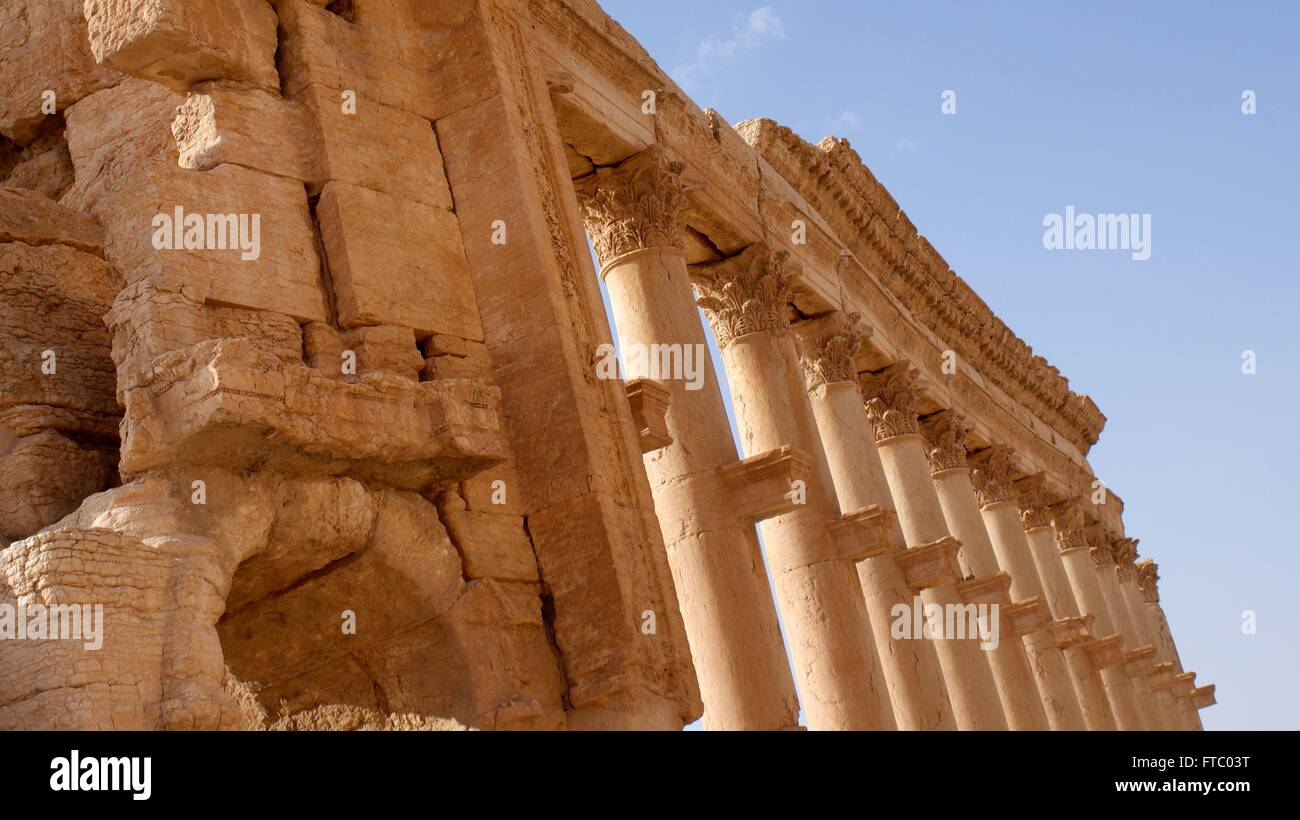 Ruins of the ancient Semitic city of Palmyra January 14, 2011 in ...