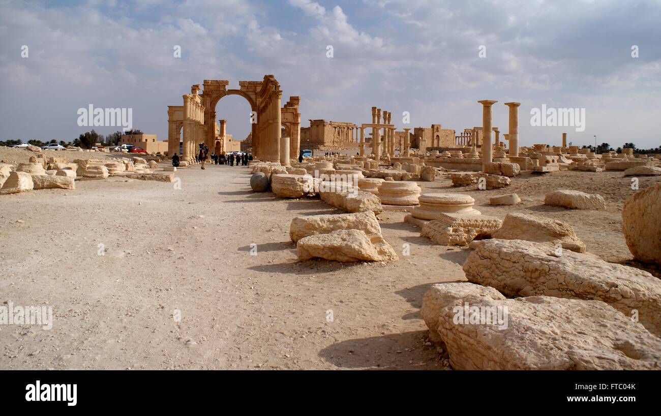 Ruins of the ancient Semitic city of Palmyra January 14, 2011 in ...