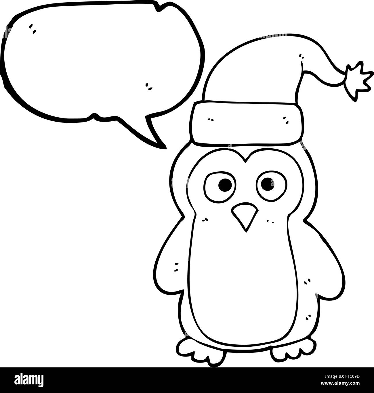freehand drawn speech bubble cartoon christmas penguin Stock Vector ... freehand drawn speech bubble cartoon christmas penguin Stock Vector ...