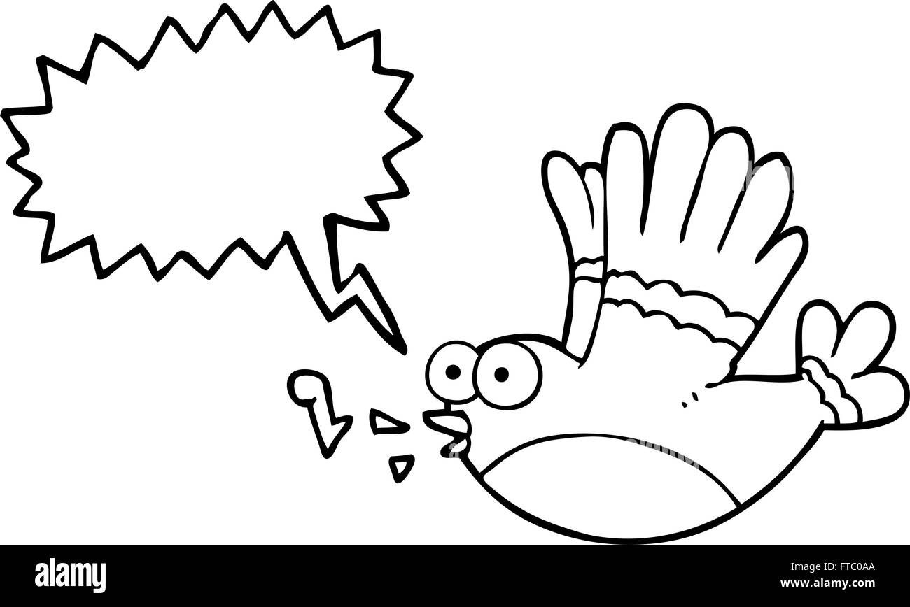 freehand drawn speech bubble cartoon singing bird Stock Vector Image ...