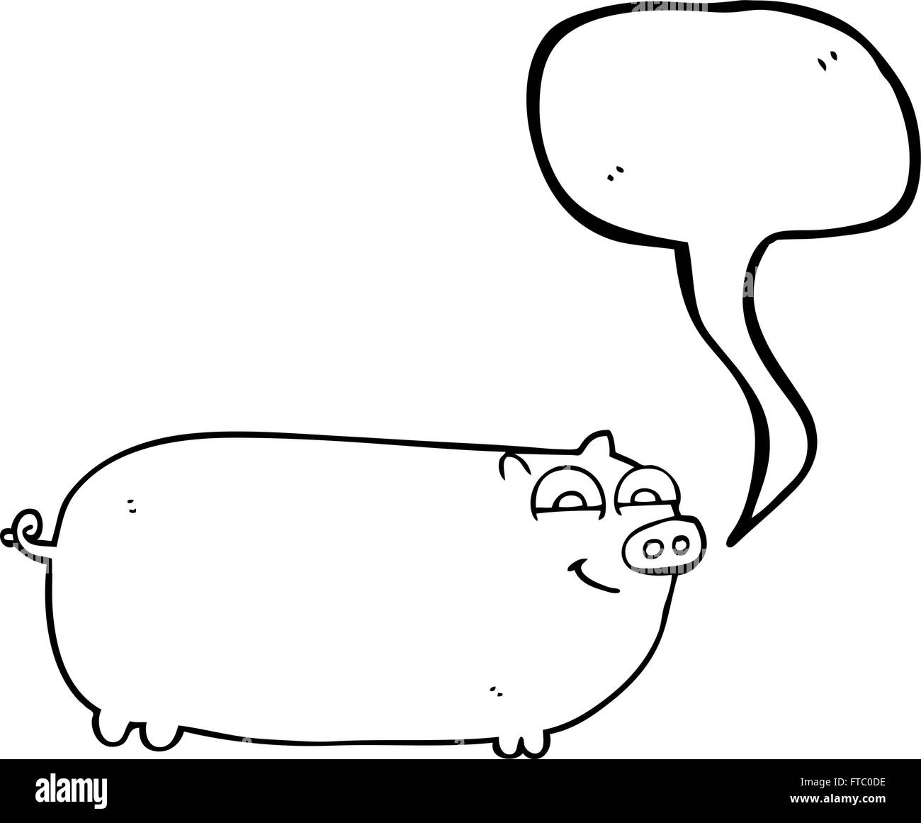 freehand drawn speech bubble cartoon pig Stock Vector Image & Art - Alamy