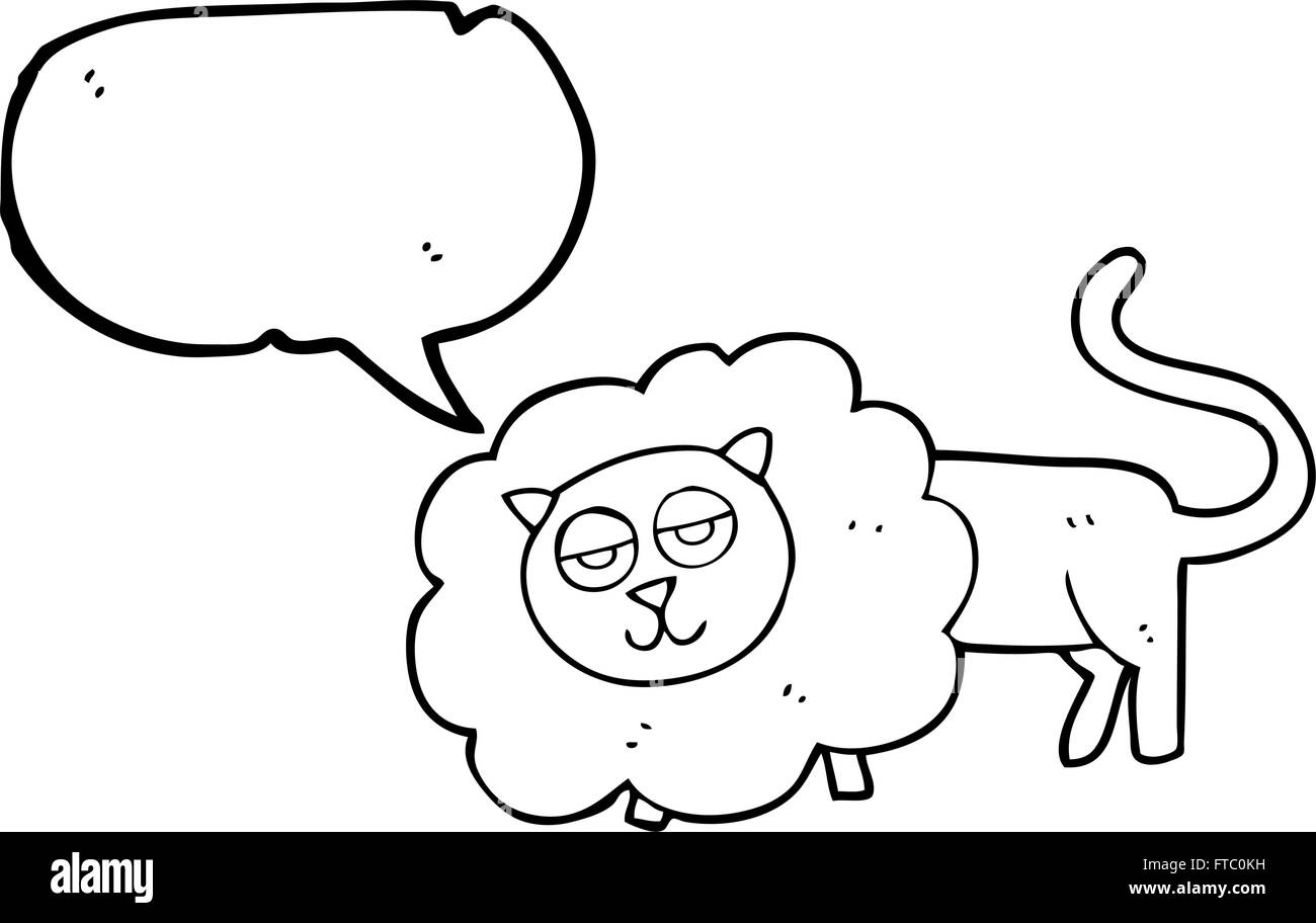 freehand drawn speech bubble cartoon lion Stock Vector Image & Art - Alamy