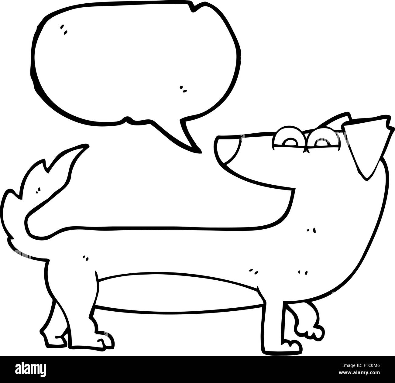 freehand drawn speech bubble cartoon dog Stock Vector Image & Art - Alamy