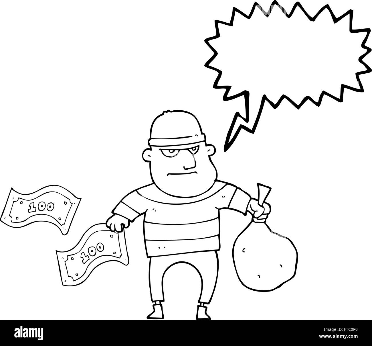 Bank robber cartoon Black and White Stock Photos & Images - Alamy